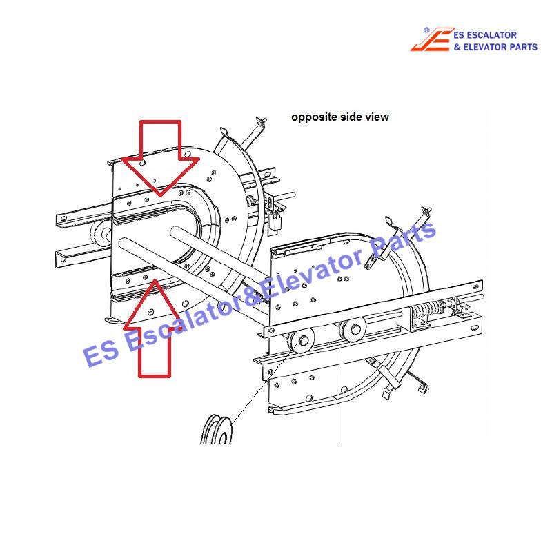 XAA483QE2_ XAA483QE2 Escalator U-shaped Step Roller Return Guide Tracks ...